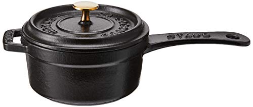 Staub Cast Iron 0.25-qt Mini Saucepan - Matte Black, Made in France