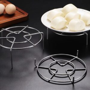 304 Stainless Steel Thickened Wire Rack Steaming Rack Multifunctional Tripod Rice Cooker Steaming Rack Metal Steamer Basket Steamer Insert for Pot (16cm diameter X 5cm height)