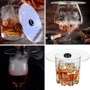 Smoking Gun Cup Lid & Cloche for Cocktail Food Smoke infuser. A Chef & Entertainers Tool. Transparent Plastic 2pc Accessory Disk Cover 4.75” & Dome 12” Extra Large