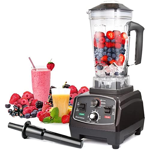 BATEERUN 2200W Professional Blender, High Speed Countertop Blender for Shakes and Smoothies, 68 Oz Commercial Smoothie Blender for Kitchen, Smoothie Maker BPA-Free (Black) (8 blades)