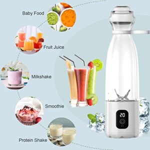 Mini Portable Personal Blender, 300W Powerful Smoothie Blender for Shakes and Smoothies, 20oz Portable Travel Mixer USB Rechargeable with Pulse Function Volbaby Blender Bravo(Upgraded) (BravoX, White)