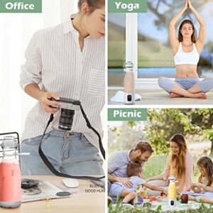 Mini Portable Personal Blender, 300W Powerful Smoothie Blender for Shakes and Smoothies, 20oz Portable Travel Mixer USB Rechargeable with Pulse Function Volbaby Blender Bravo(Upgraded) (BravoX, White)