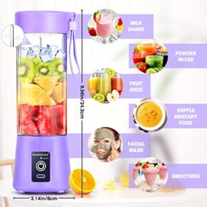 Portable Blender for Shakes and smoothies with Scale, 4000mAh Personal Electric Blender 15.2 oz,150w 6-Blades Blender Bottles, USB Rechargeable Mini Fruit Juicer for Travel, Office, Outdoors