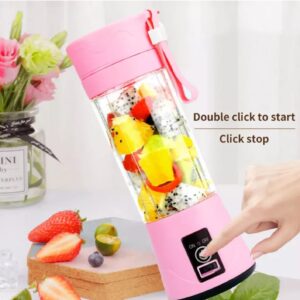 Portable Blender Smoothies Personal Blender Mini Shakes Juicer Cup USB Rechargeable. (Pink)