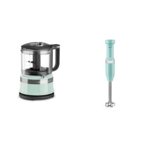 kitchenaid kfc3516ic 3.5 cup food chopper, ice & variable speed corded hand blender - khbv53