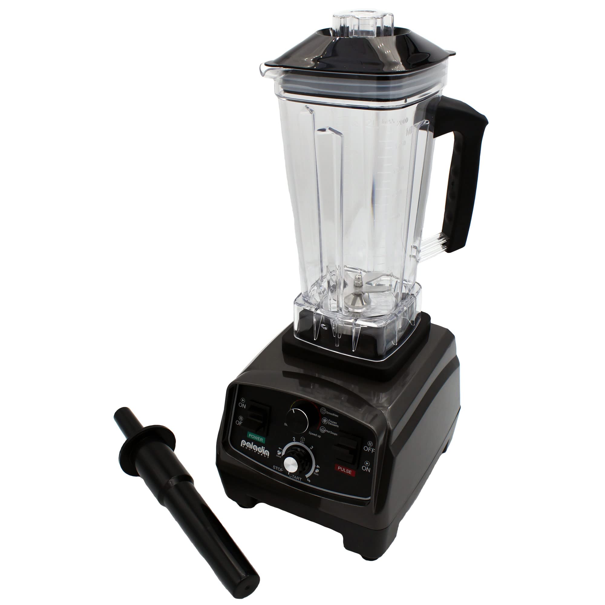 Paladin Equipment Commercial/Professional Blender for Smoothies, Soups, Shakes and More with 2,000mL (68oz) BPA-Free Jar and 1,600W Motor, Black