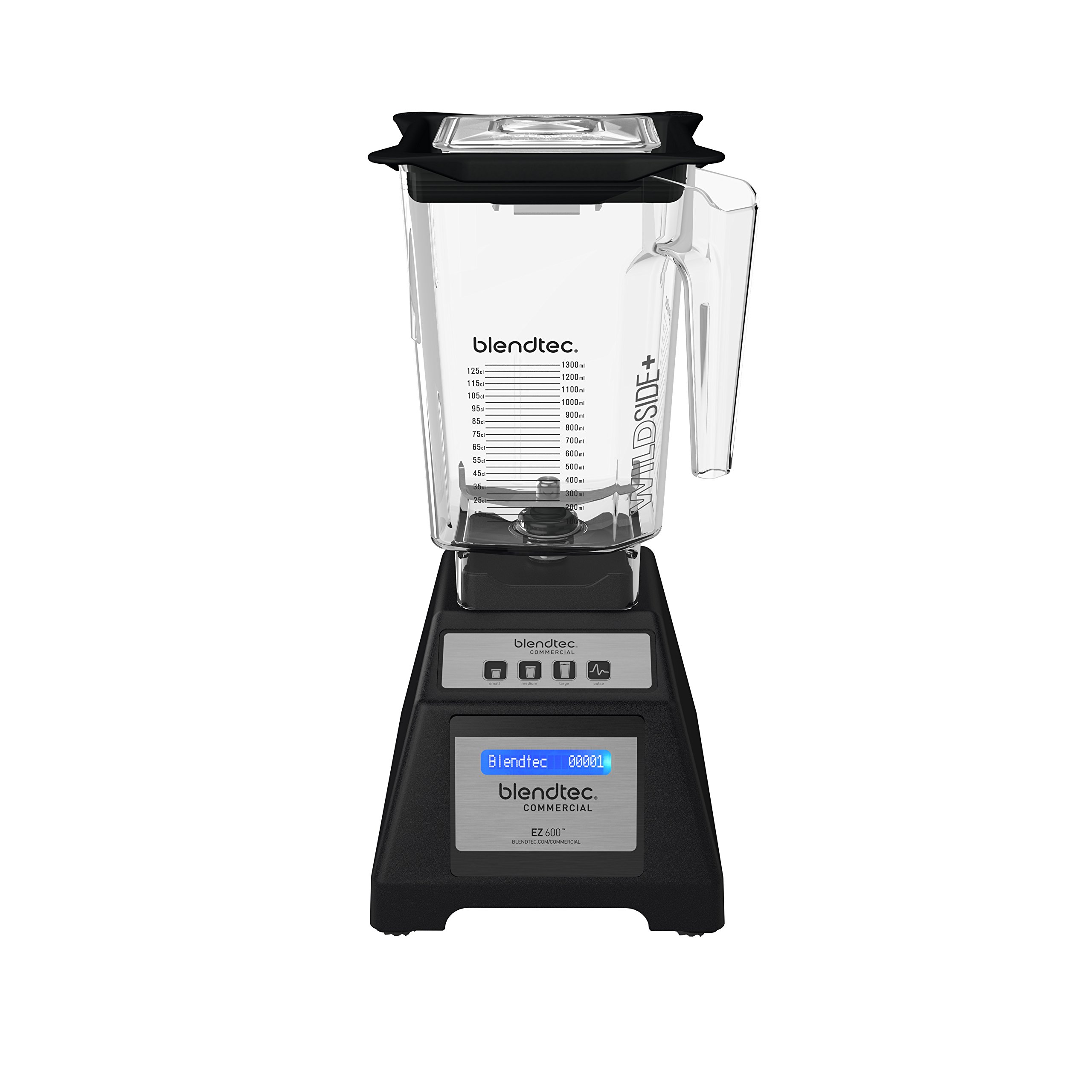 Blendtec EZ 600 Blender - FourSide Jar (75 oz) - Professional-Grade Power - Self-Cleaning - 4 Pre-programmed Cycles - Black