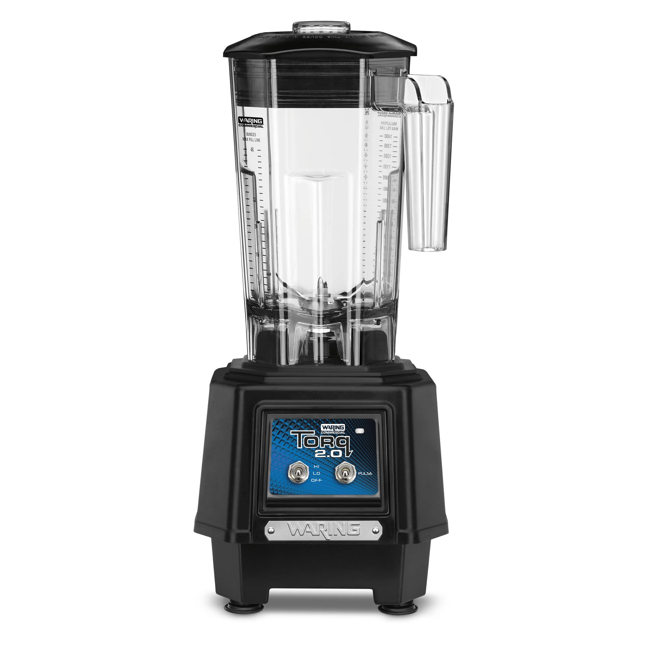 Waring Commercial TBB145 TORQ 2 Horsepower Blender, 2 Speed Toggle Switch Controls, with 48 oz. BPA Free Container, 120V, 5-15 Phase Plug, 9 x 15.75 x 11.5 inches, Multicolor