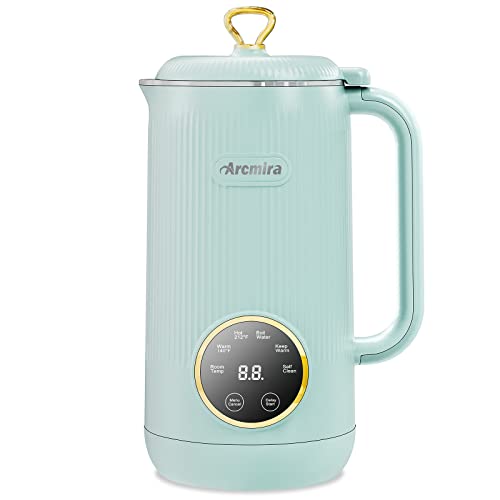 Arcmira Automatic Nut Milk Maker, 20 OZ Homemade Almond, Oat, Soy, Plant-Based Milk and Dairy Free Beverages, Almond Milk Maker with Delay Start/Keep Warm/Boil Water, Soy Milk Maker with Nut Milk Bag