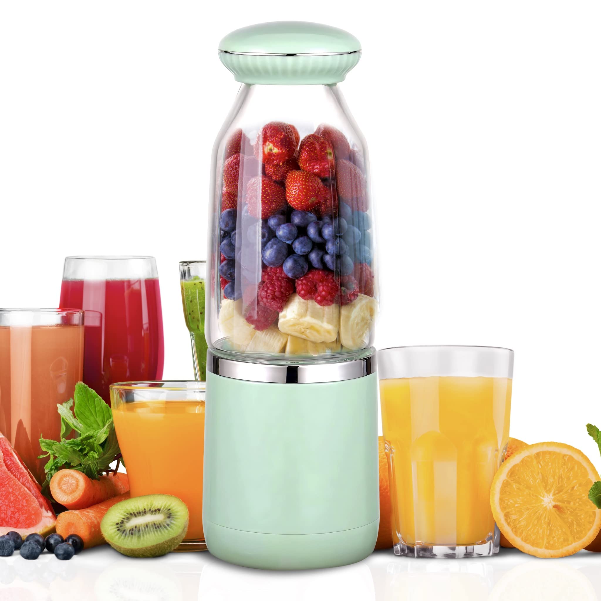 KP'S Variety 2022 ABS proof USB Portable-Personal Blender for Shakes, Smoothies, Protein Shake, any fruit Juice on the Go with High Speed Crushing Ice with 6 blades.