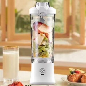 Portable Blender Mode Mixing Juicer Personal Size Blender for Shakes Smoothies Nut Juice Vegetables with 6 Blades Mini Blender 20 Oz for Kitchen Home and Travel (White)