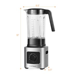 COSTWAY Countertop Blender, Powerful Blender with 68 oz Tritan Jar, Stainless Steel Blades, 5-Level Speed Control & 5 Blending Functions, 1500W Professional Blender for Milkshake & Juice