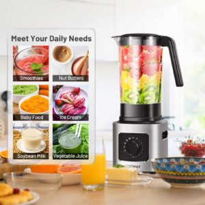 COSTWAY Countertop Blender, Powerful Blender with 68 oz Tritan Jar, Stainless Steel Blades, 5-Level Speed Control & 5 Blending Functions, 1500W Professional Blender for Milkshake & Juice