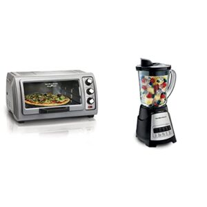 hamilton beach 6 slice toaster oven with roll-top door + hamilton beach wave action blender (40 oz)