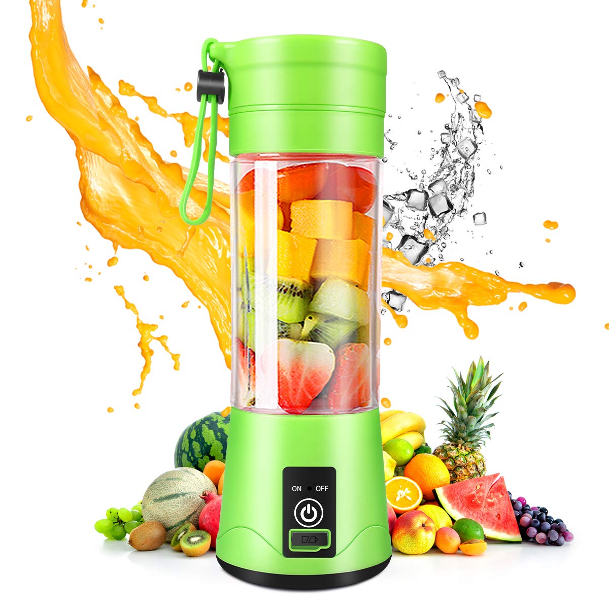 Portable Blender, Personal Blender Shakes and Smoothies, Mini Blender 2000mAh USB Rechargeable with Six Blades, Juicer Cup for Sports Travel and Outdoors