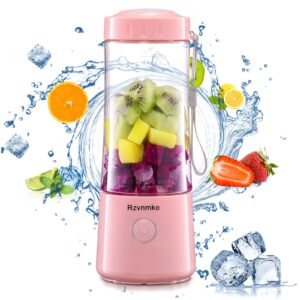 portable blender, personal size blender smoothie maker blender, personal smoothie mixer, usb rechargeable smoothie blender (pink)