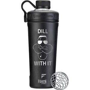 forza sports blender bottle x radian 26 oz. shaker - dill with it - black