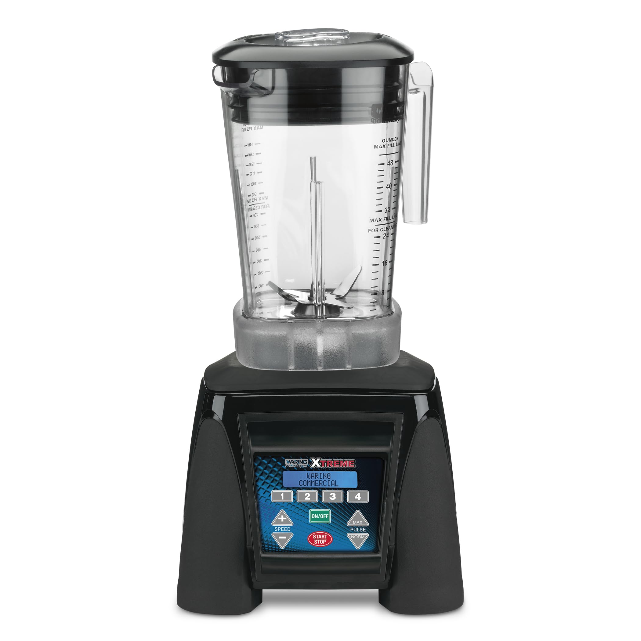 Waring Commercial MX1300XTXP 3.5 HP Blender with 4 recipe programable LCD Display and a 48 oz. BPA Free Copolyester Container, 120V, 5-15 Phase Plug