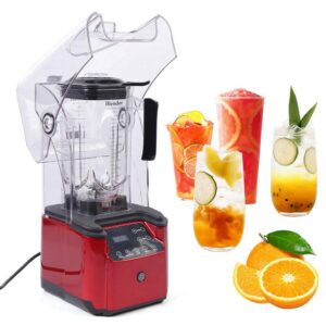 gdrasuya10 commercial blender juicer smoothie maker with soundproof cover, 2.2l capacity, 2200w powerful motor, smart touch screen, wide application