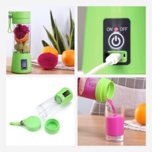 13-ounce usb-rechargeable fruit blender (green)