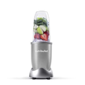 NutriBullet NB9-1301S Pro 13 Pcs Silver, 900W & 18 Ounce Short Cup with Standard Lip Ring, Clear/Gray (NBM-U0269)