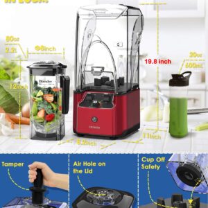 CRANDDI Quiet Shield Blender K90-B bundle with K90-R, 2200W,80 oz Pithcer