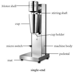 Munsinn Milk Shaking Machine, 650ml Commercial Electric Milk Shaker Drink Mixer Smoothie Frappe Blender