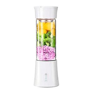 mxjcc mini blender, personal countertop blender for milkshakes, fruit and vegetables drinks, smoothies, with stainless steel blades travel ， blending bottle (color : white)