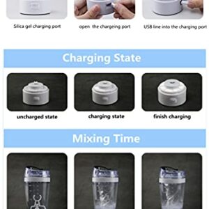 xinghaikuajing Protein Powder Automatic Blender Powder Electric Shaker Cup USB Recharging Mixer 16OZ PurpleUSBchargingmodel-colorfullights