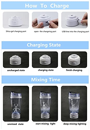 xinghaikuajing Protein Powder Automatic Blender Powder Electric Shaker Cup USB Recharging Mixer 16OZ PurpleUSBchargingmodel-colorfullights