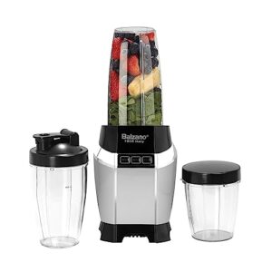 balzano high speed nutri blender/mixer/smoothie maker - 1000 watts - 8 pcs set, silver compact