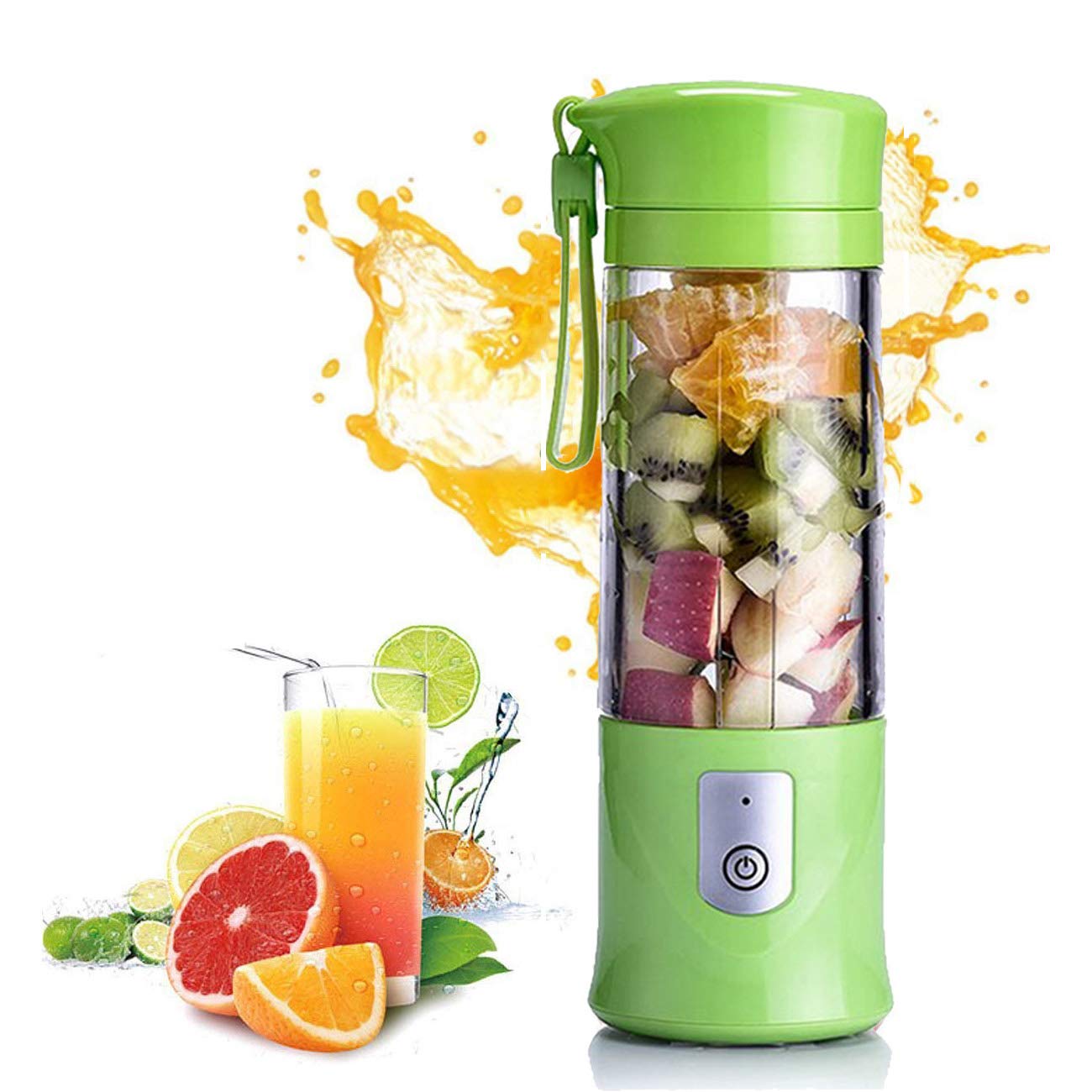 La Hestiare Portable Blender, 420ml, Green, USB Rechargeable, 7.4V Double Power Motor, 6 Blades Mixing, Safe & Easy to Clean