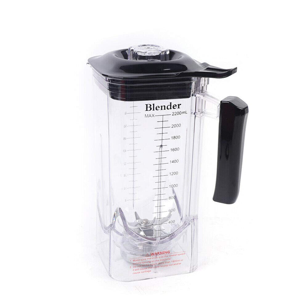 DNYSYSJ 2200W Professional Heavy-Duty Commercial Blender With Shield, Quiet Sound Enclosure, Timer, Red, Black, Clear