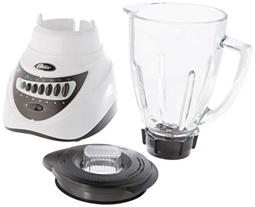 Oster BLSTEG7805W Glass Jar Blender, 220 Volts (Not for USA), 12 Speed 6-Cup, White