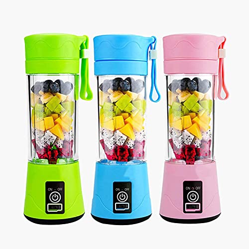 Generic 380ml Portable Mini Blender, Blue, 13 OZ for Travel Blender On the Go/ 2000mAh, USB Rechargeable Home/Office/Outdoor with Six Blades in 3D