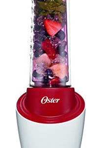 Oster MyBlend Pro Series Personal Blender with Condensation Free Bottle, Travel Clip and 4 Reusable Straws, Red, BLSTPB2-WRD