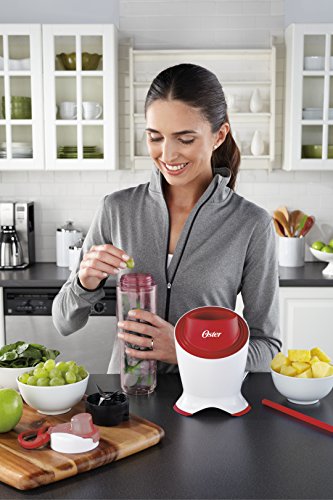 Oster MyBlend Pro Series Personal Blender with Condensation Free Bottle, Travel Clip and 4 Reusable Straws, Red, BLSTPB2-WRD