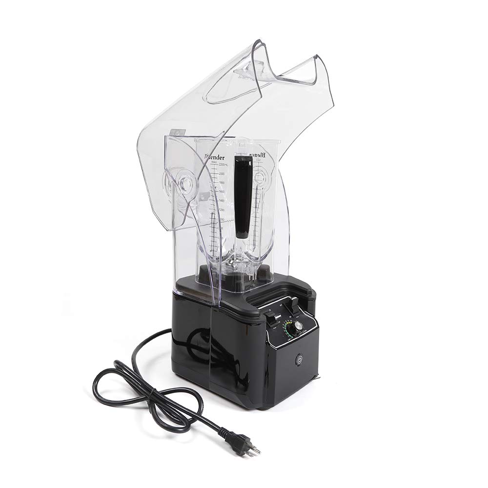 Commercial Blender Juicer Smoothie Maker with Soundproof Cover Capacity 2L for Home Commercial Bar Use (2000w) (StyleA)