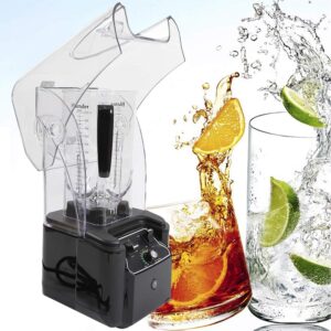 Commercial Blender Juicer Smoothie Maker with Soundproof Cover Capacity 2L for Home Commercial Bar Use (2000w) (StyleA)