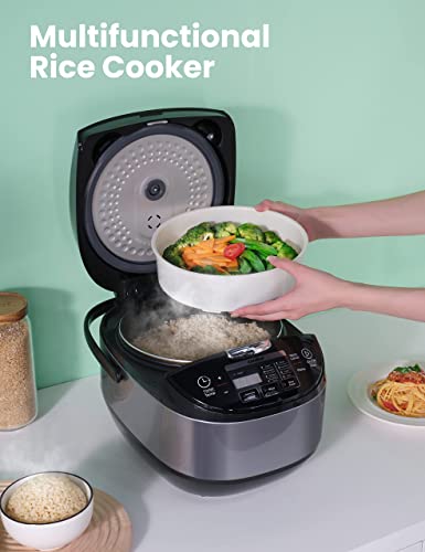 COMFEE' Rice Cooker, Japanese Large Rice Cooker with Fuzzy Logic Technology, 11 Presets, 10 Cup Uncooked/20 Cup Cooked, Auto Keep Warm, 24-Hr Delay Timer