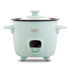 Dash Deluxe Rapid Egg Cooker, Aqua & DRCM200GBAQ04 Mini Rice Cooker Steamer with Removable Nonstick Pot, Keep Warm Function & Recipe Guide, Aqua