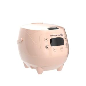 Reishunger Digital Mini Rice Cooker & Steamer, Pink with Keep-Warm Function & Timer - 3.5 Cups - Small Rice Cooker Japanese Style with Ceramic Inner Pot - 8 Programs - 1-3 People