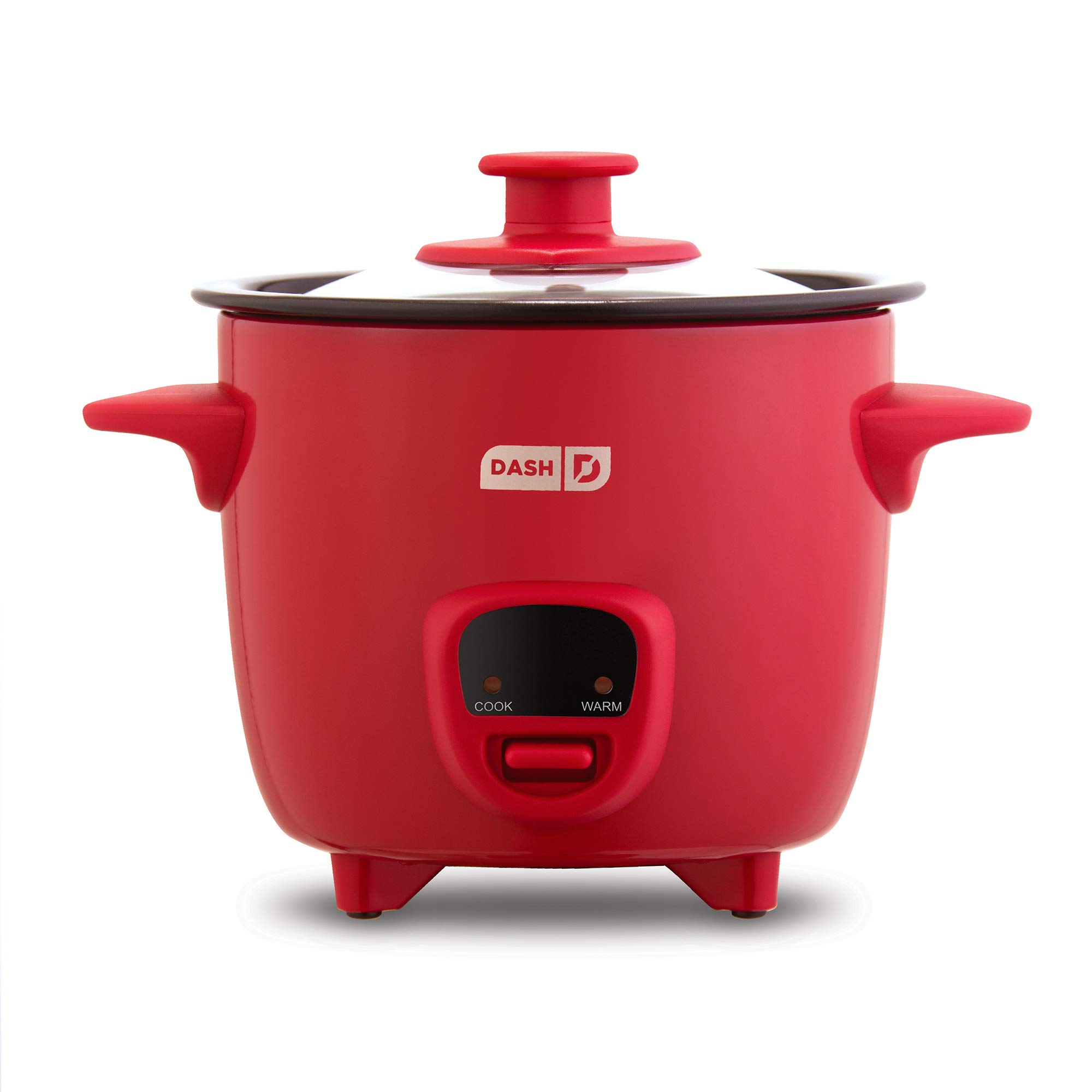 Dash DRCM200GBRD04 Mini Rice Cooker Steamer, Red & Mini Maker Portable Grill Machine + Panini Press with Recipe Guide - Red