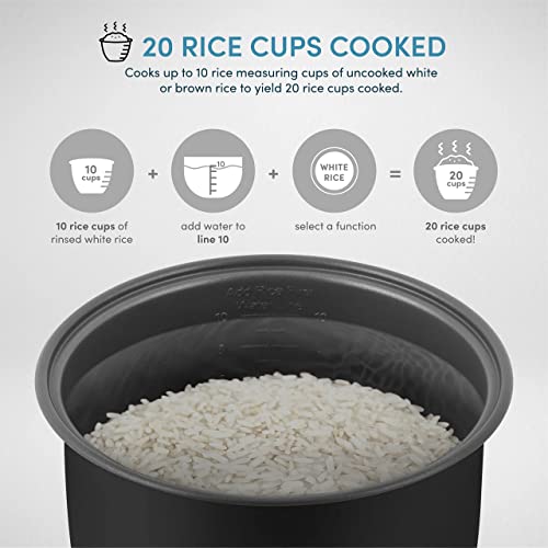 Aroma Housewares AROMA® Professional 20-Cup (Cooked) / 5Qt. Digital Rice Cooker, Steamer, and Slow Cooker Pot with 10 Smart Cooking Modes, Including Sauté-then-Simmer®