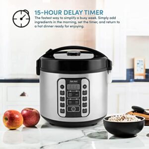 Aroma Housewares AROMA® Professional 20-Cup (Cooked) / 5Qt. Digital Rice Cooker, Steamer, and Slow Cooker Pot with 10 Smart Cooking Modes, Including Sauté-then-Simmer®