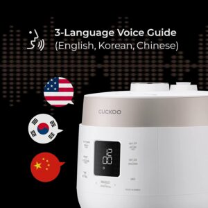 CUCKOO CRP-ST0609F | 6-Cup/1.5-Quart (Uncooked) Twin Pressure Rice Cooker & Warmer | 12 Menu Options: High/Non-Pressure Steam & More, Made in Korea | WHITE (6 CUP)