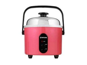 tatung indirect multi-functional mini rice cooker, steamer and warmer, peach red, 3-cup uncooked/ 6-cup cooked, tac-3asf-1 (peach red)