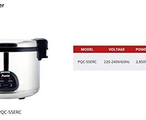 Pantin 110 Cup Cooked (55 Cup Raw) Electric Rice Cooker for Commercial Restaurant Large Capacity - 220V, 2850W (ETL Listed)