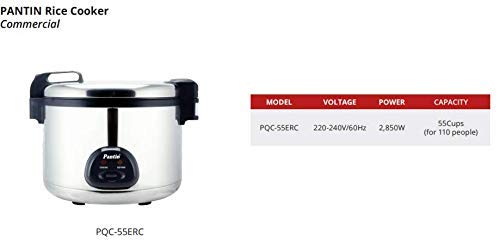 Pantin 110 Cup Cooked (55 Cup Raw) Electric Rice Cooker for Commercial Restaurant Large Capacity - 220V, 2850W (ETL Listed)