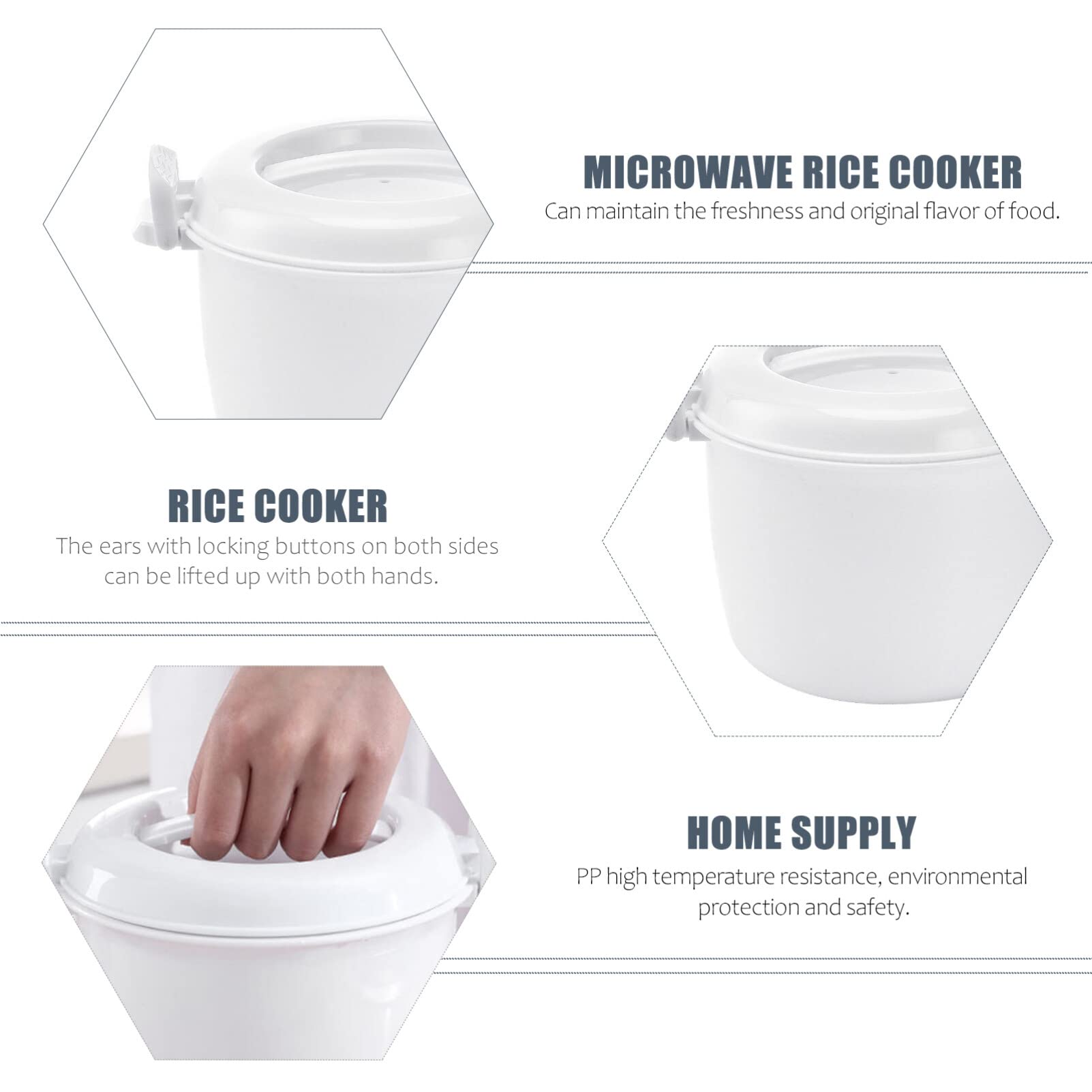 Microwave Rice Cooker Rice Steamer: Round Microwave Food Container Microwaveable Rice Pasta Cooker Microwave Rice Steamer for Rice Chicken Pasta